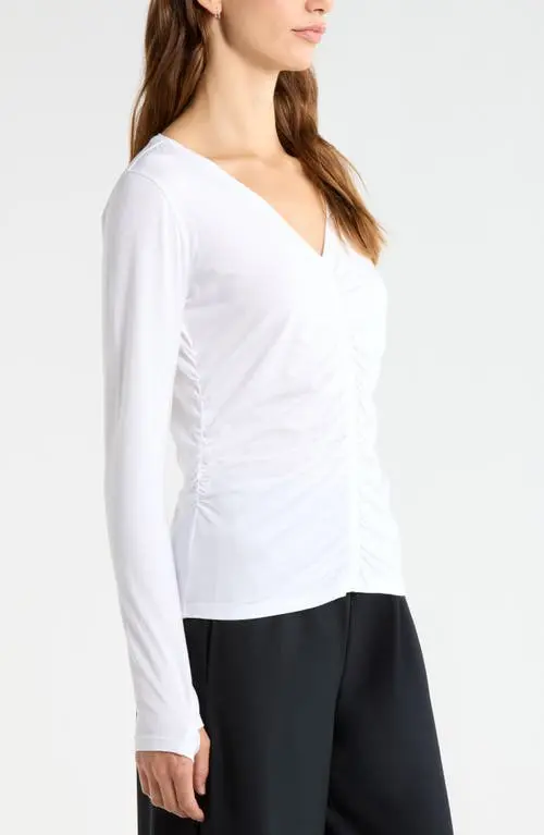 Zella Ruched Long-sleeve T-shirt - White