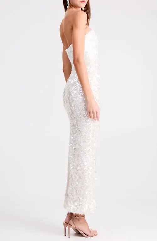 HELSI Leslie Sequin Column Gown - Off White