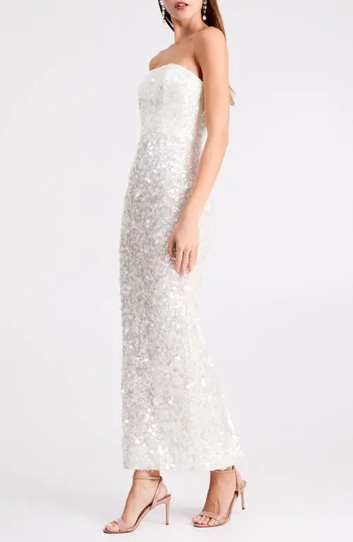 HELSI Leslie Sequin Column Gown - Off White