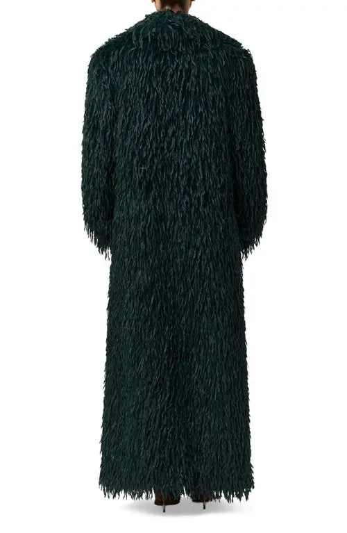 Naked Wardrobe Long Faux Feather Coat