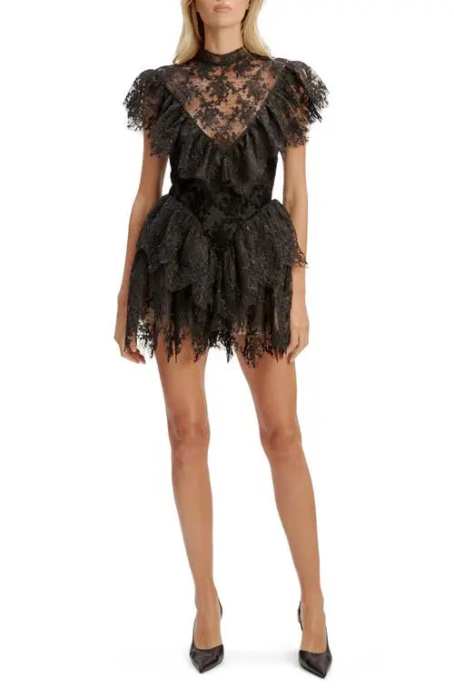 Bardot Tarryn Ruffle Lace Mini Dress