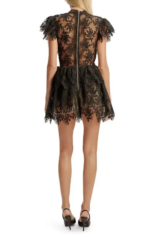 Bardot Tarryn Ruffle Lace Mini Dress