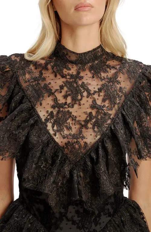 Bardot Tarryn Ruffle Lace Mini Dress