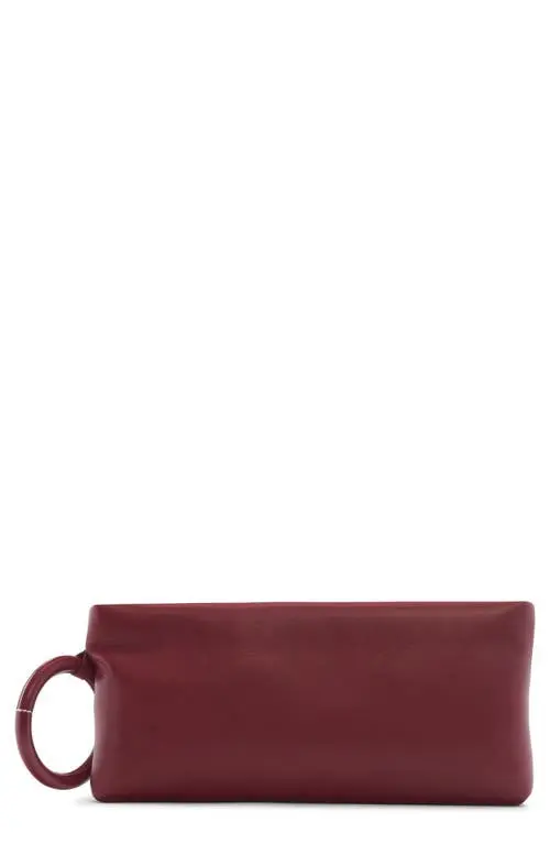 TOM FORD T-ring Leather Clutch - Ruby Red