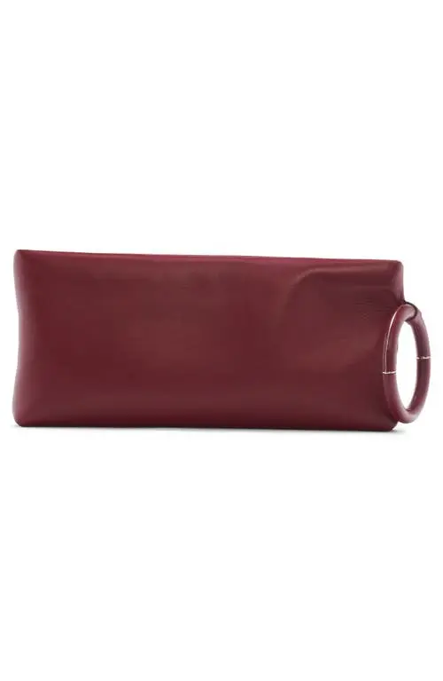 TOM FORD T-ring Leather Clutch - Ruby Red