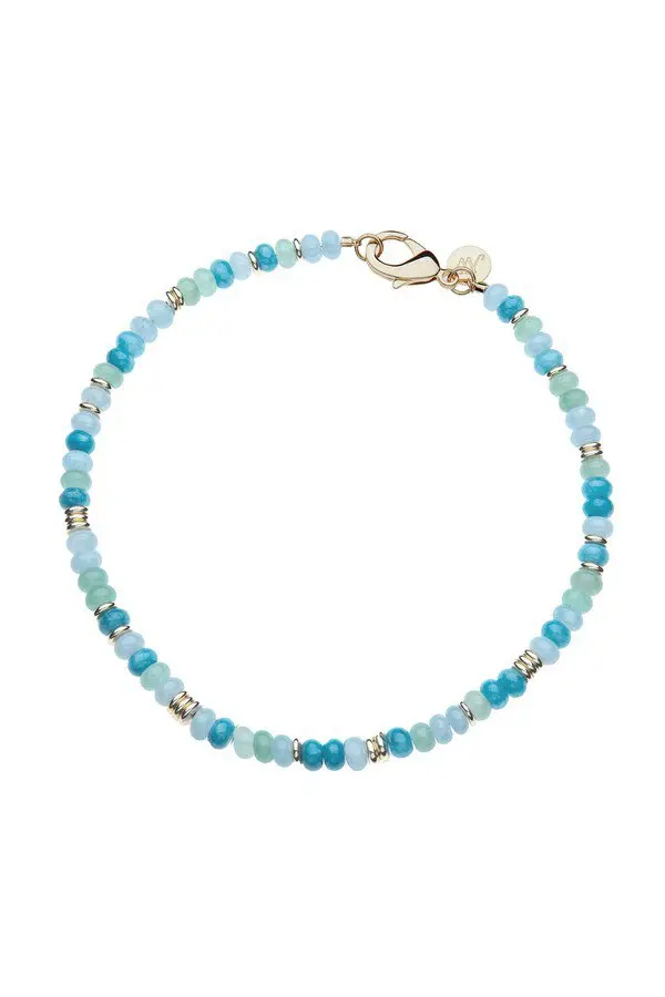 JANE WIN Gumdrop Beaded Collar Necklace - Blue