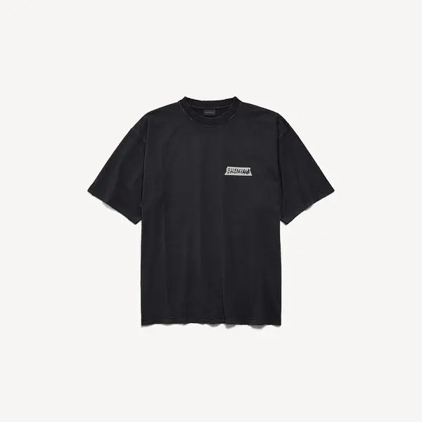 Balenciaga Masking Tape Medium Fit T-shirt - Black