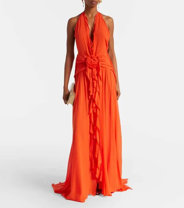 Blumarine Georgette Gown - Orange