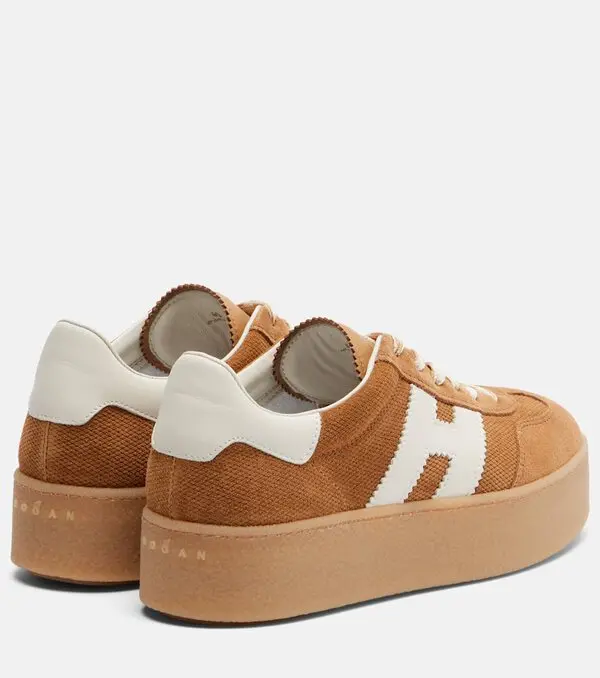 Hogan H698 Suede Platform Sneakers - Brown