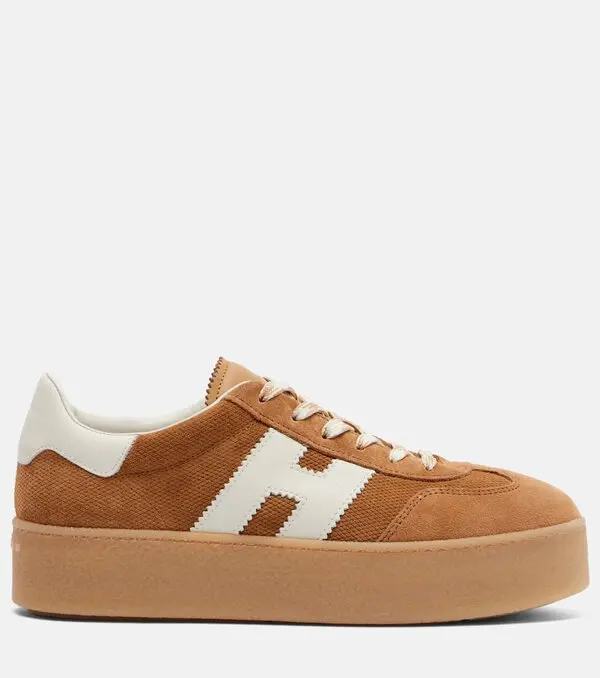 Hogan H698 Suede Platform Sneakers - Brown