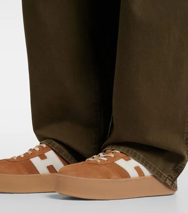 Hogan H698 Suede Platform Sneakers - Brown