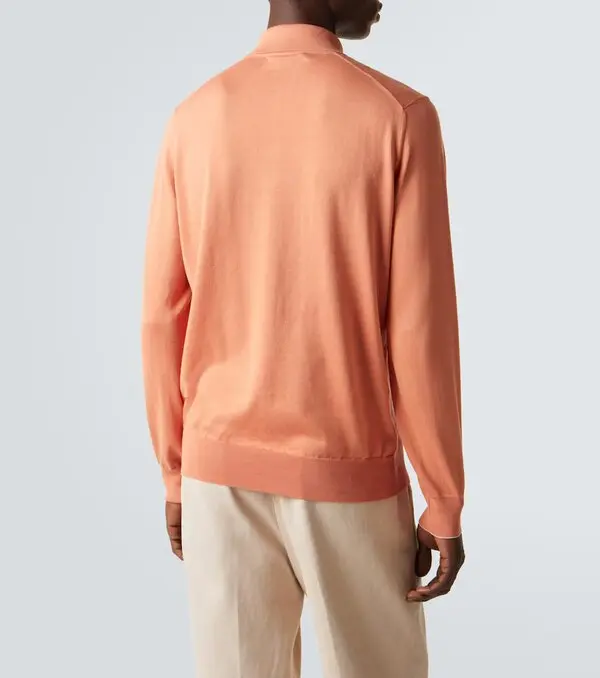 Brunello Cucinelli Cotton Polo Sweater - Orange