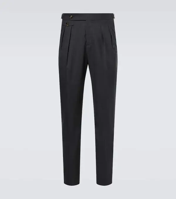 Brunello Cucinelli Virgin Wool Straight Pants - Grey