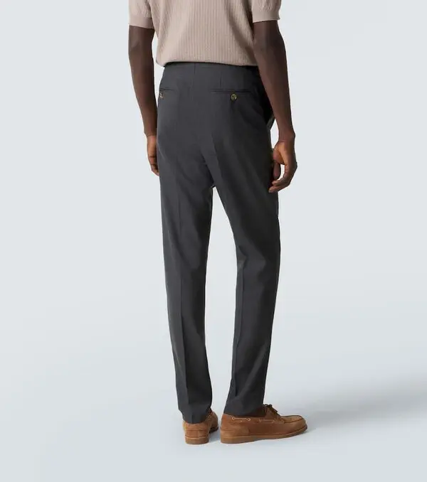 Brunello Cucinelli Virgin Wool Straight Pants - Grey