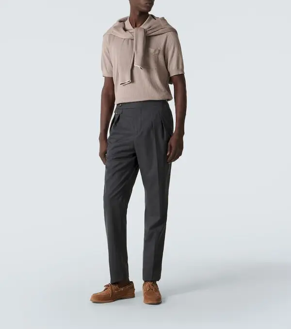 Brunello Cucinelli Virgin Wool Straight Pants - Grey
