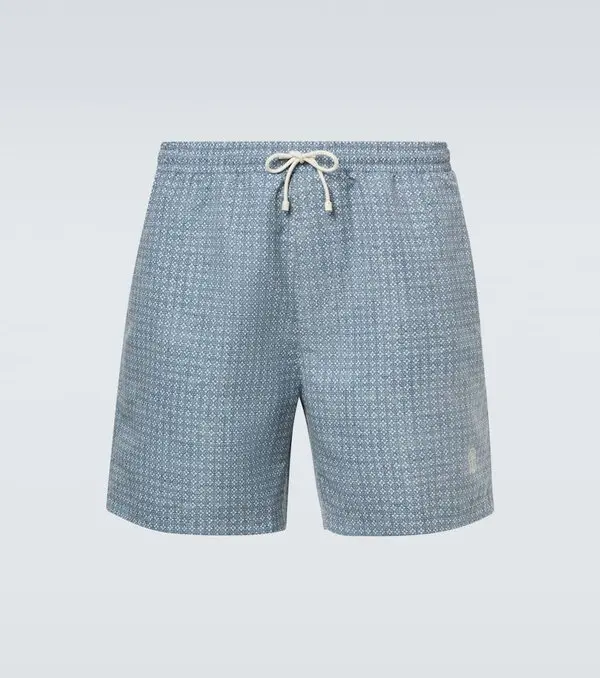 Brunello Cucinelli Printed Swim Trunks - Blue