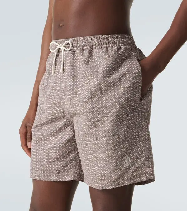 Brunello Cucinelli Printed Swim Trunks - Brown