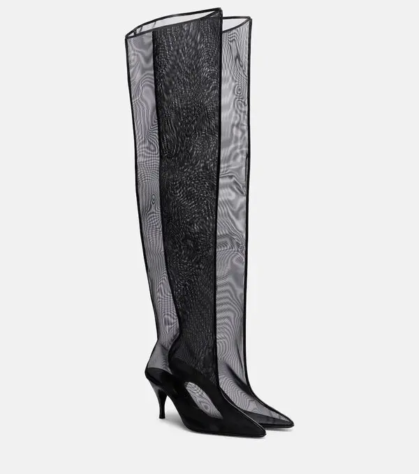 HERBERT LEVINE Mesh Knee-high Boots