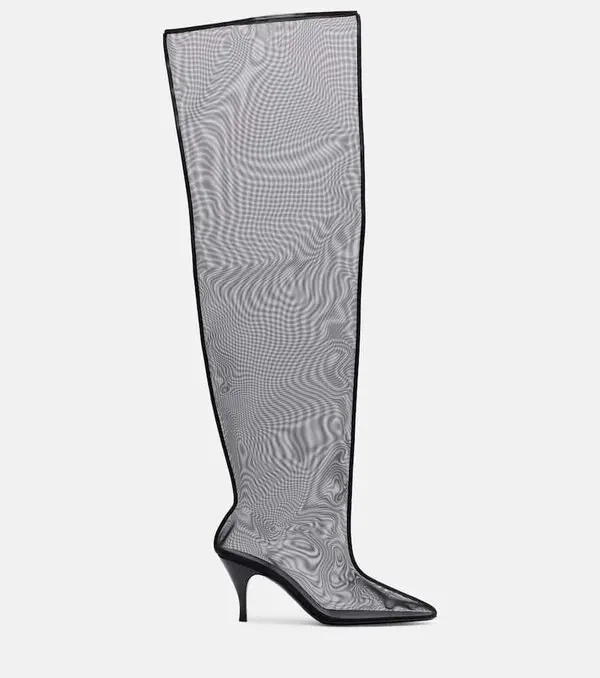 HERBERT LEVINE Mesh Knee-high Boots