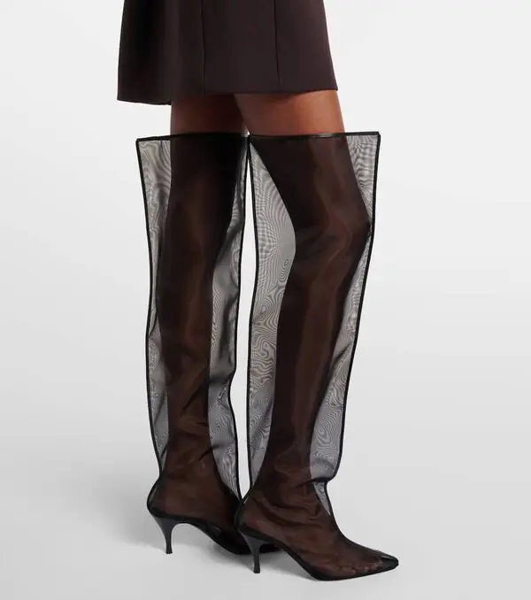 HERBERT LEVINE Mesh Knee-high Boots
