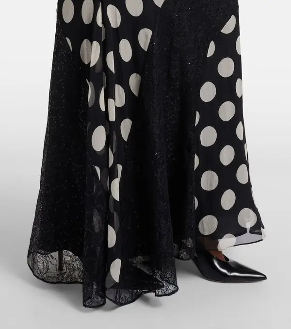 Nina Ricci Polka-dot Silk Maxi Dress