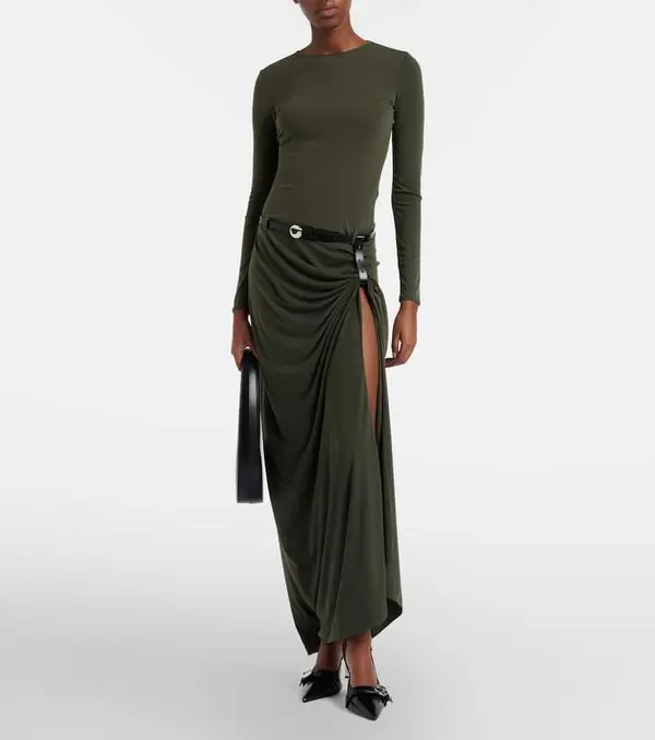 Coperni Suspended Draped Jersey Gown - Green