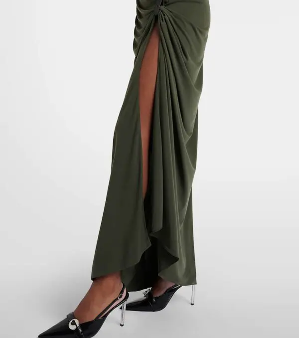 Coperni Suspended Draped Jersey Gown - Green