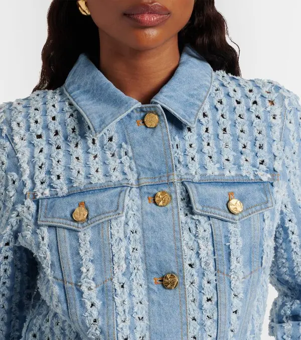 Nina Ricci Striped Denim Trucker Jacket