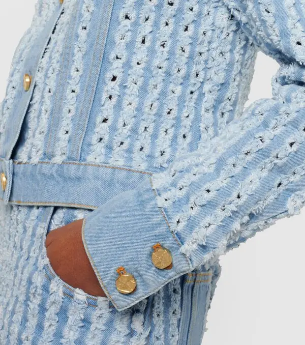 Nina Ricci Striped Denim Trucker Jacket