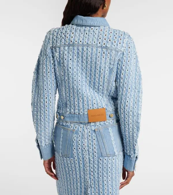 Nina Ricci Striped Denim Trucker Jacket