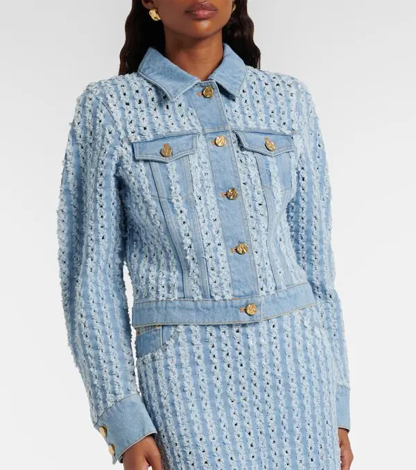 Nina Ricci Striped Denim Trucker Jacket
