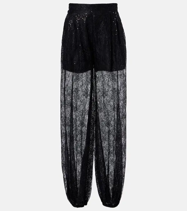 Nina Ricci Sequined Lace Balloon Trousers