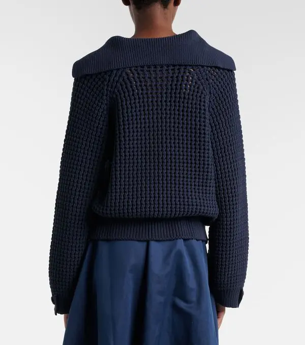 Brunello Cucinelli Cotton-blend Polo Sweater - Blue