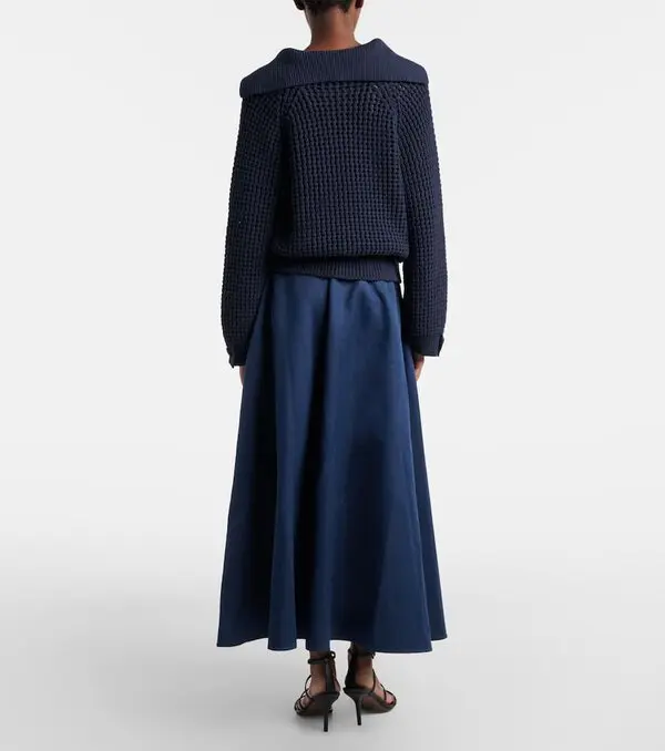 Brunello Cucinelli Cotton-blend Midi Skirt