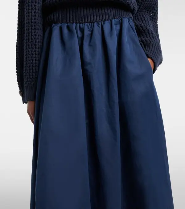 Brunello Cucinelli Cotton-blend Midi Skirt