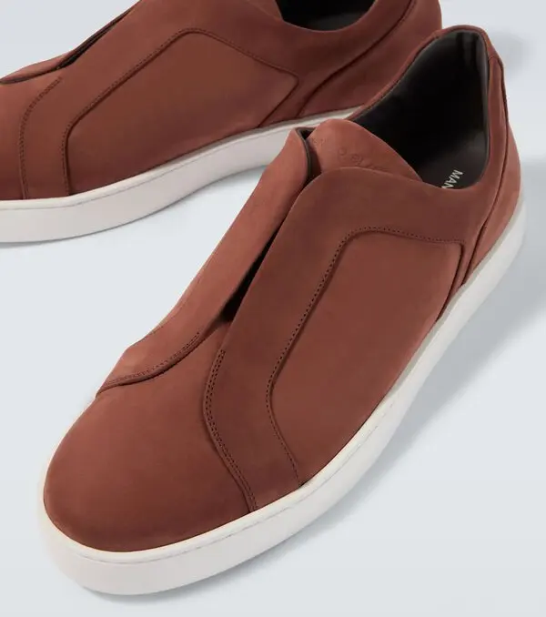 Manolo Blahnik Suede Slip-on Sneakers