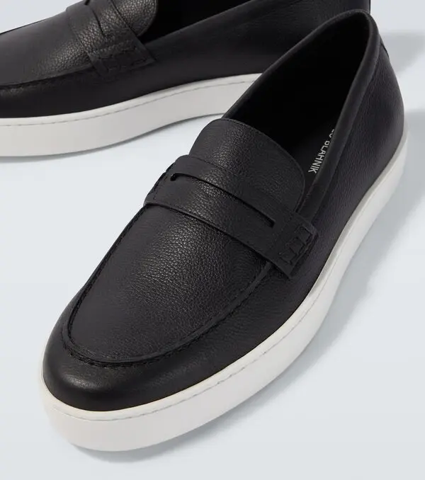Manolo Blahnik Ellis Leather Loafers