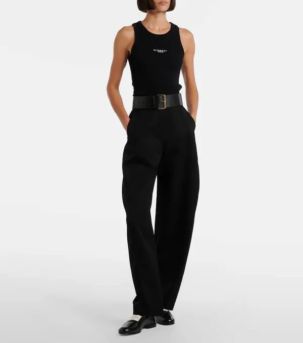 Givenchy Paris Logo Cotton Tank Top - Black