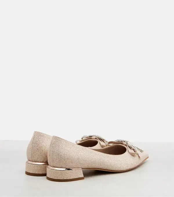 JIMMY CHOO Auria Embellished Ballet Flats - Beige