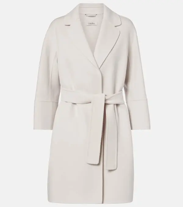 Max Mara Arona Virgin Wool Wrap Coat - Beige