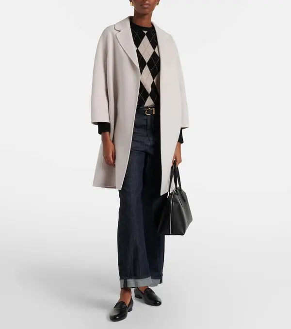 Max Mara Arona Virgin Wool Wrap Coat - Beige