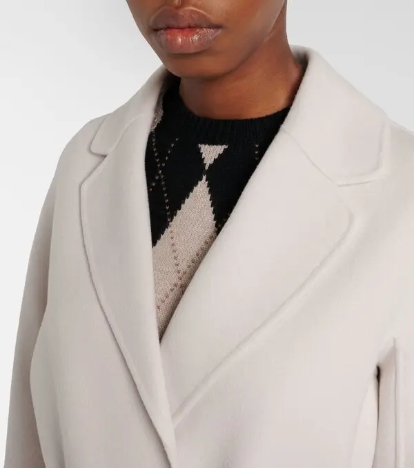 Max Mara Arona Virgin Wool Wrap Coat - Beige