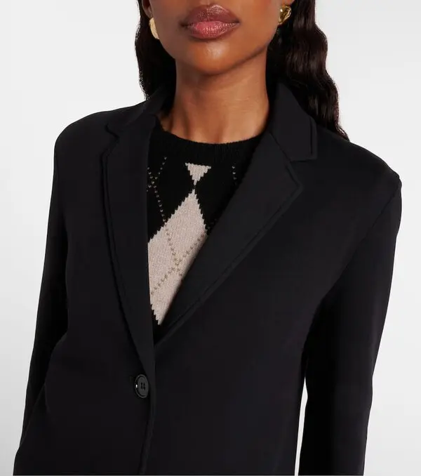 Max Mara Matollo Cotton-blend Jersey Blazer - Black
