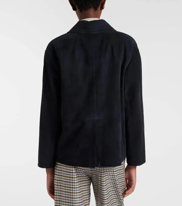 Max Mara Charme Suede Jacket - Blue