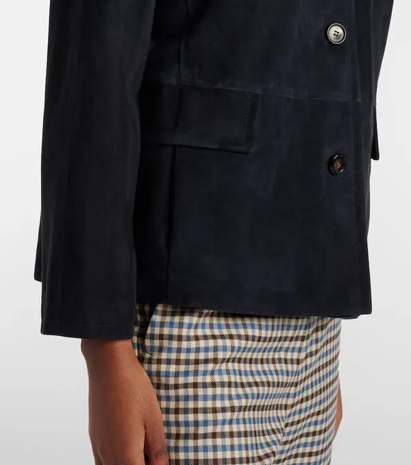 Max Mara Charme Suede Jacket - Blue
