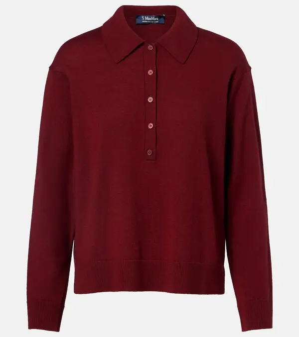 Max Mara Frisia Wool Polo Sweater - Red