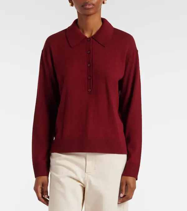 Max Mara Frisia Wool Polo Sweater - Red