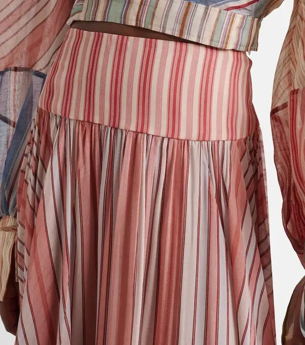 Zimmermann Rebellion Striped Midi Skirt