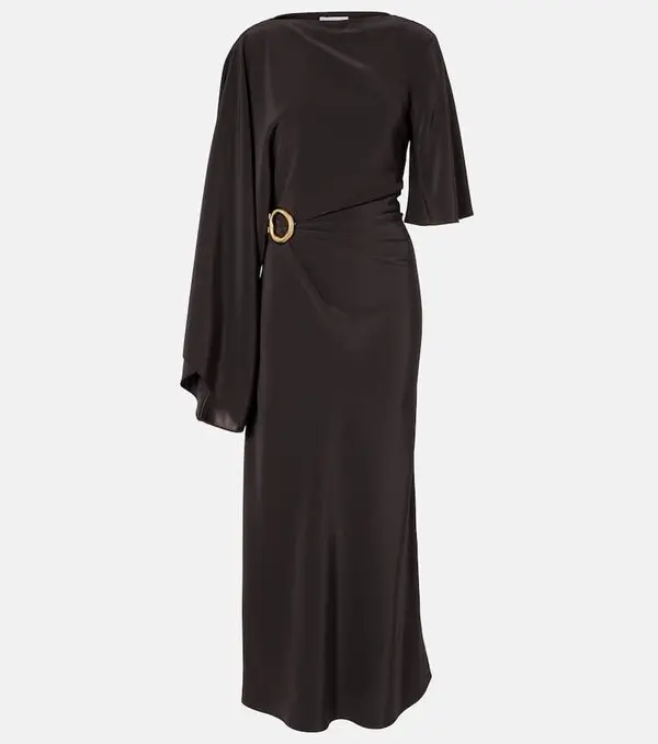 JOSEPH Joya Satin Twill Midi Dress - Brown