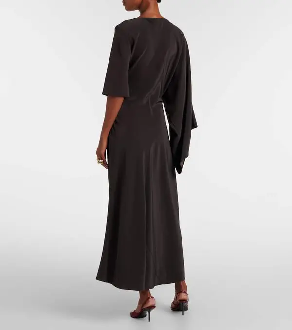JOSEPH Joya Satin Twill Midi Dress - Brown